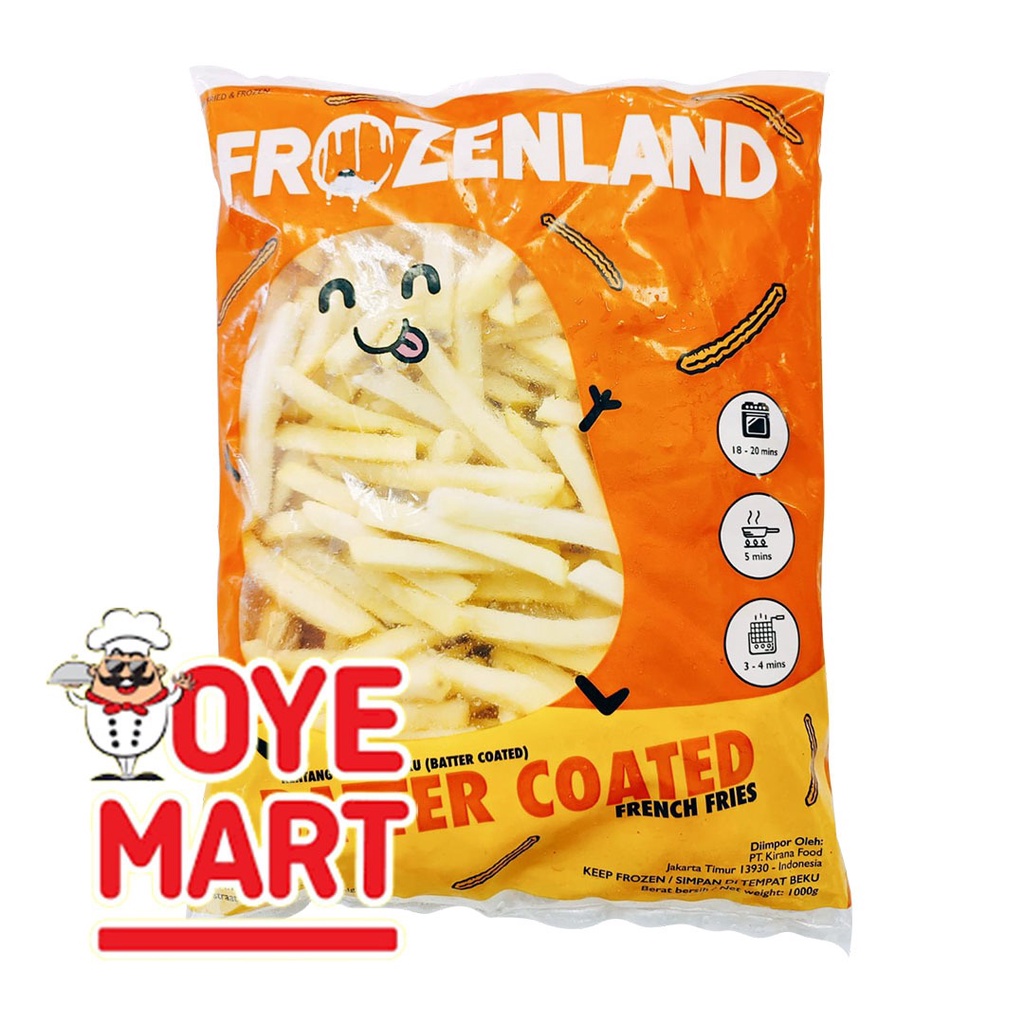 Jual FROZENLAND BATTER COATED 1KG KENTANG GORENG BEKU/FRENCH FRIES ...