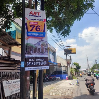 Jual CETAK BANNER TIANG PENUNJUK ARAH - BANNER RONTEK POHON PINGGIR ...