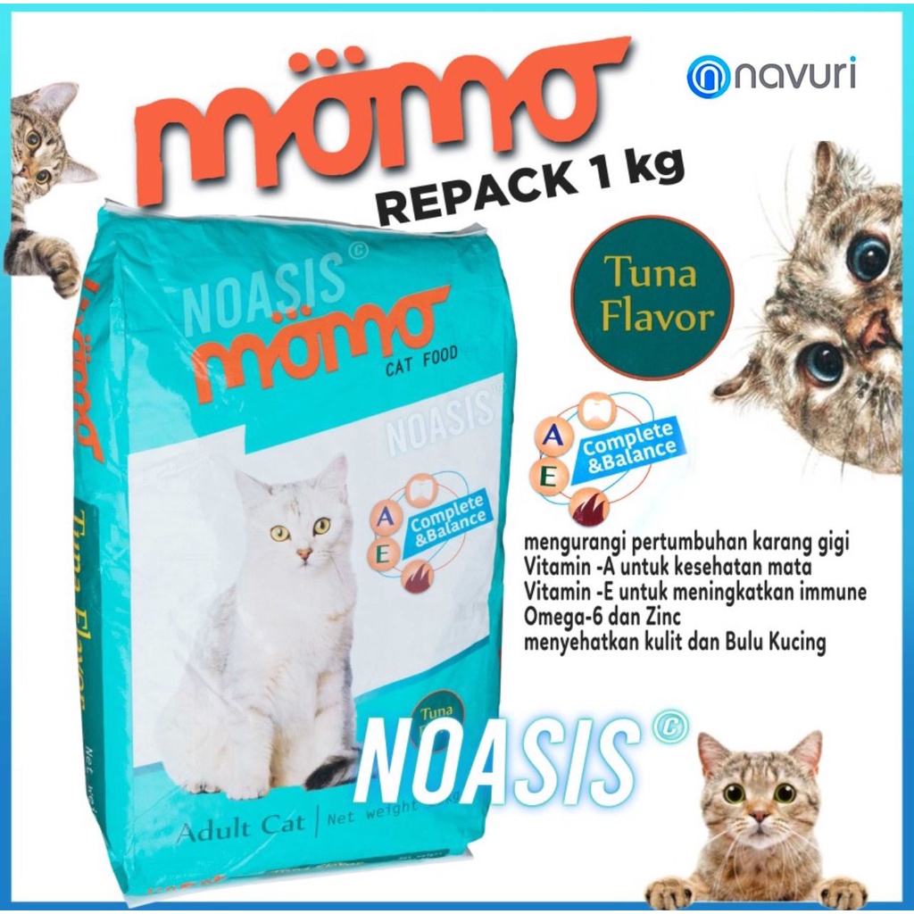 Jual Makanan Kucing Dewasa MOMO CAT FOOD 1 KG 1000 Gr Adult Cat food ...