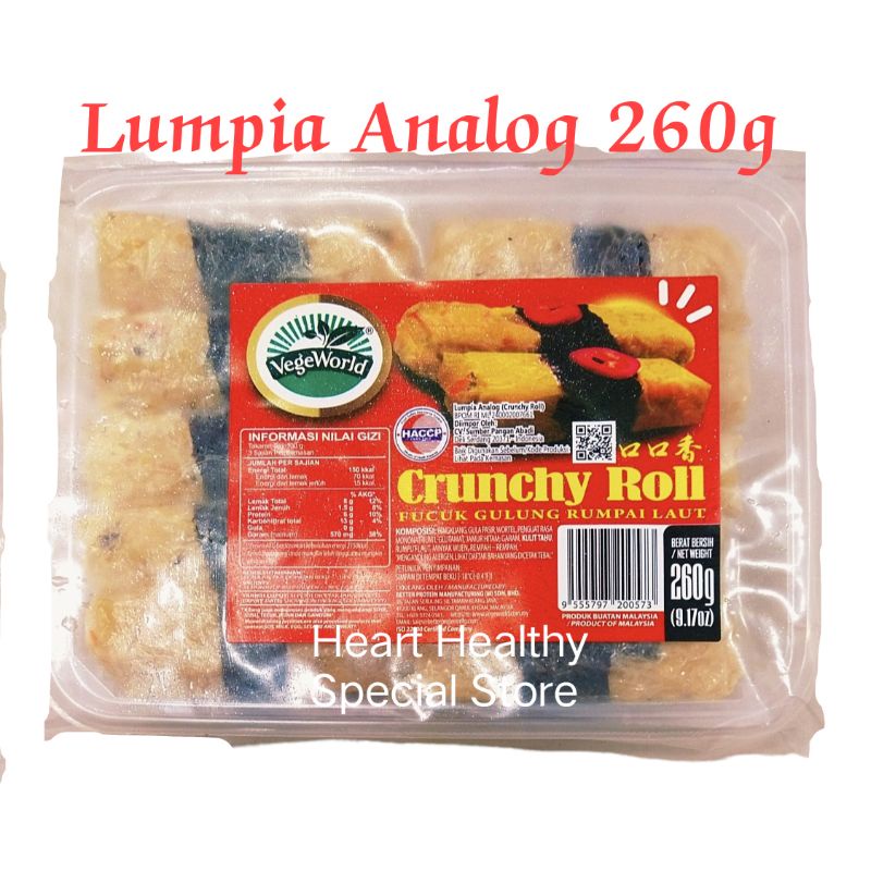 Jual Vegeworld VEGAN Lumpia Analog ( Crunchy Roll ) Fucuk gulung 260g ...