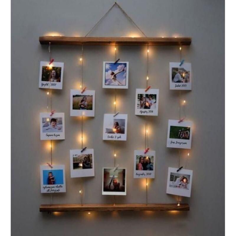 Jual hanger foto kayu estetik / gantungan foto polaroid estetik ...