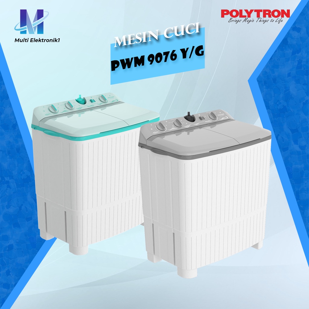 Jual Mesin Cuci 2 Tabung Polytron PWM 9076 9 Kg Garansi Resmi | Shopee ...