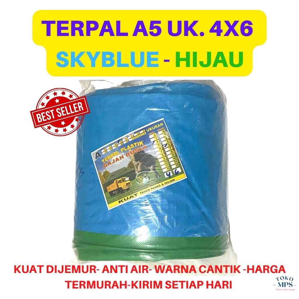 Jual TERPAL PLASTIK A5 UK. 4X6 SKYBLUE HIJAU | Shopee Indonesia