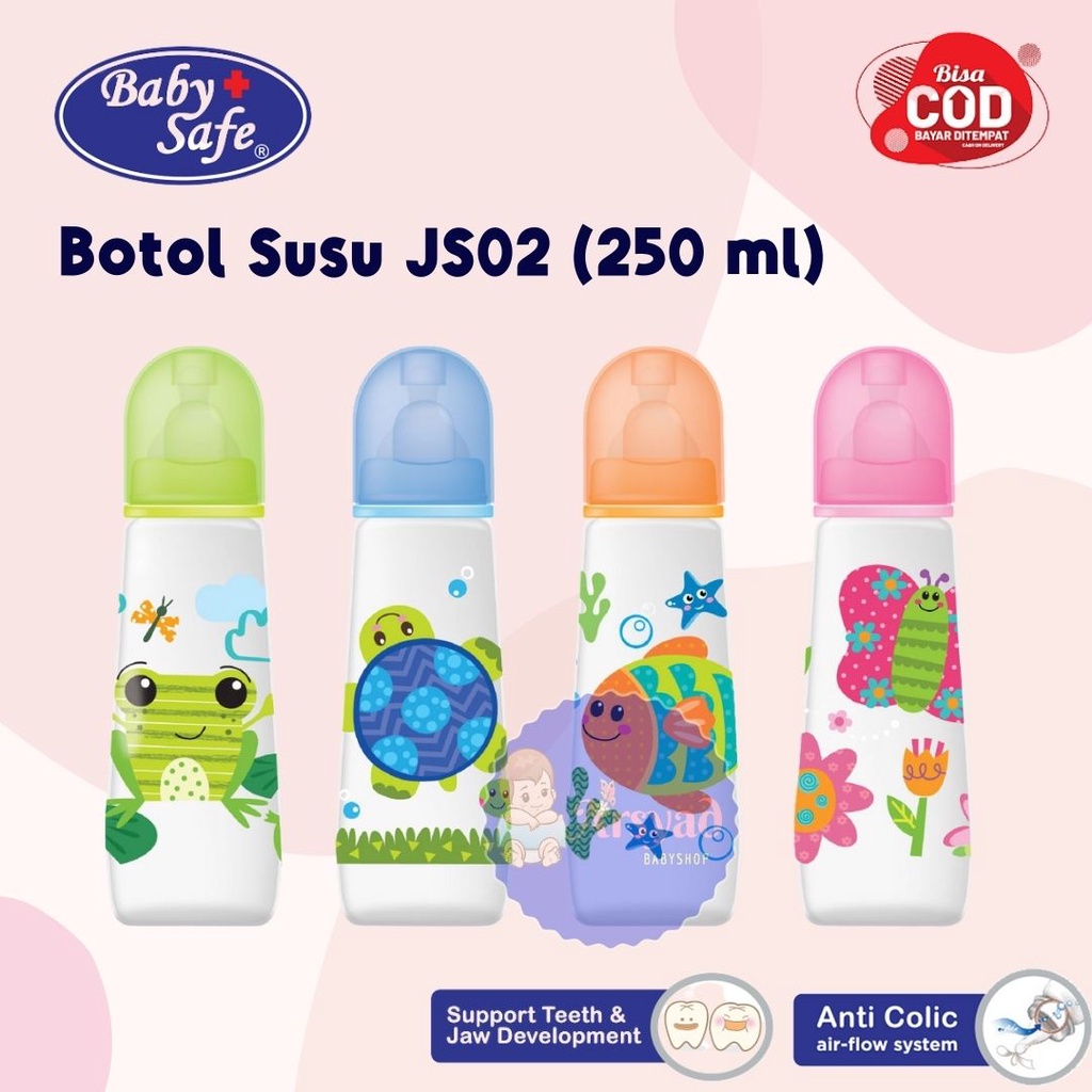 Jual Baby Safe Botol Susu Bayi 250ml - SAFE FEEDING BOTTLE - JS002 ...