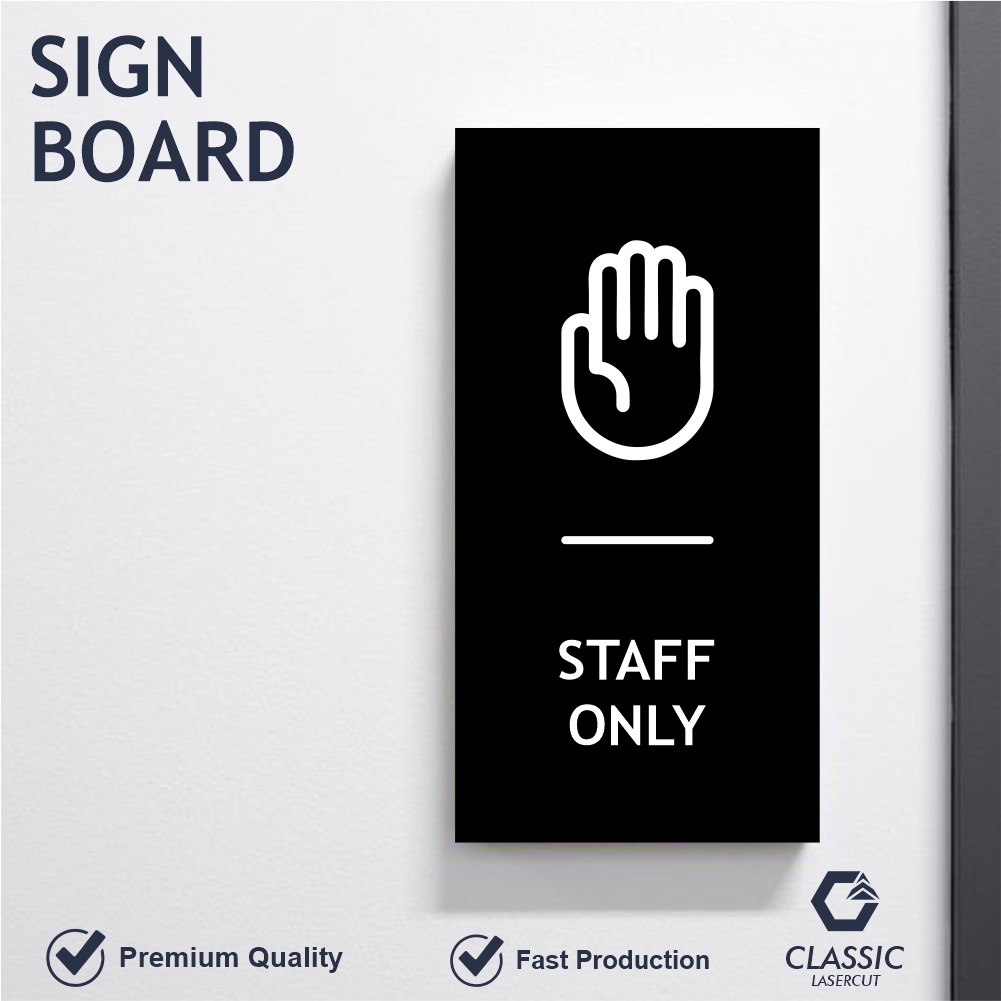 Jual Sign Staff Only / Sign Board Akrilik / Sign Acrylic Modern 15 x ...