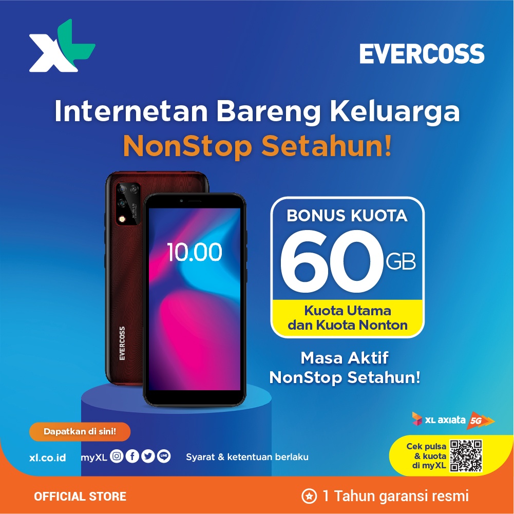 Jual EVERCOSS M60 2GB/16GB Dual SIM 4G 5.7" IPS HD+ 8MP + AF + Flash ...