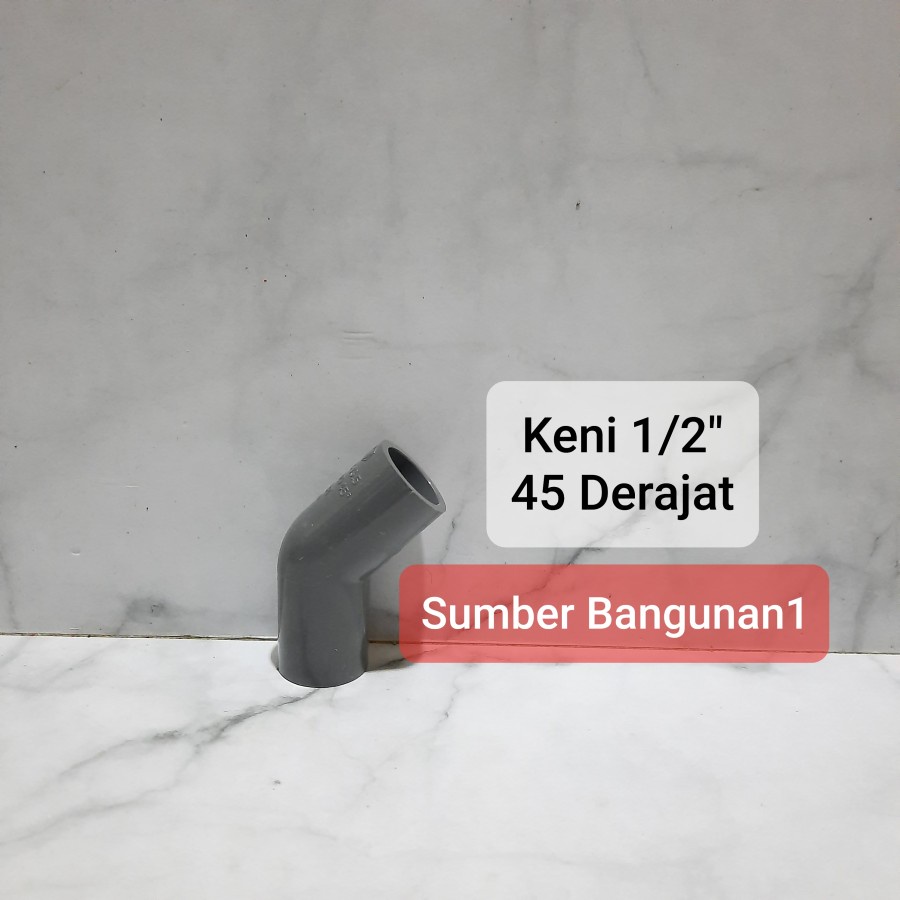 Jual Keni 1/2 inci 45 derajat knie knee L belok pipa pralon siku 1/2" inch | Shopee Indonesia