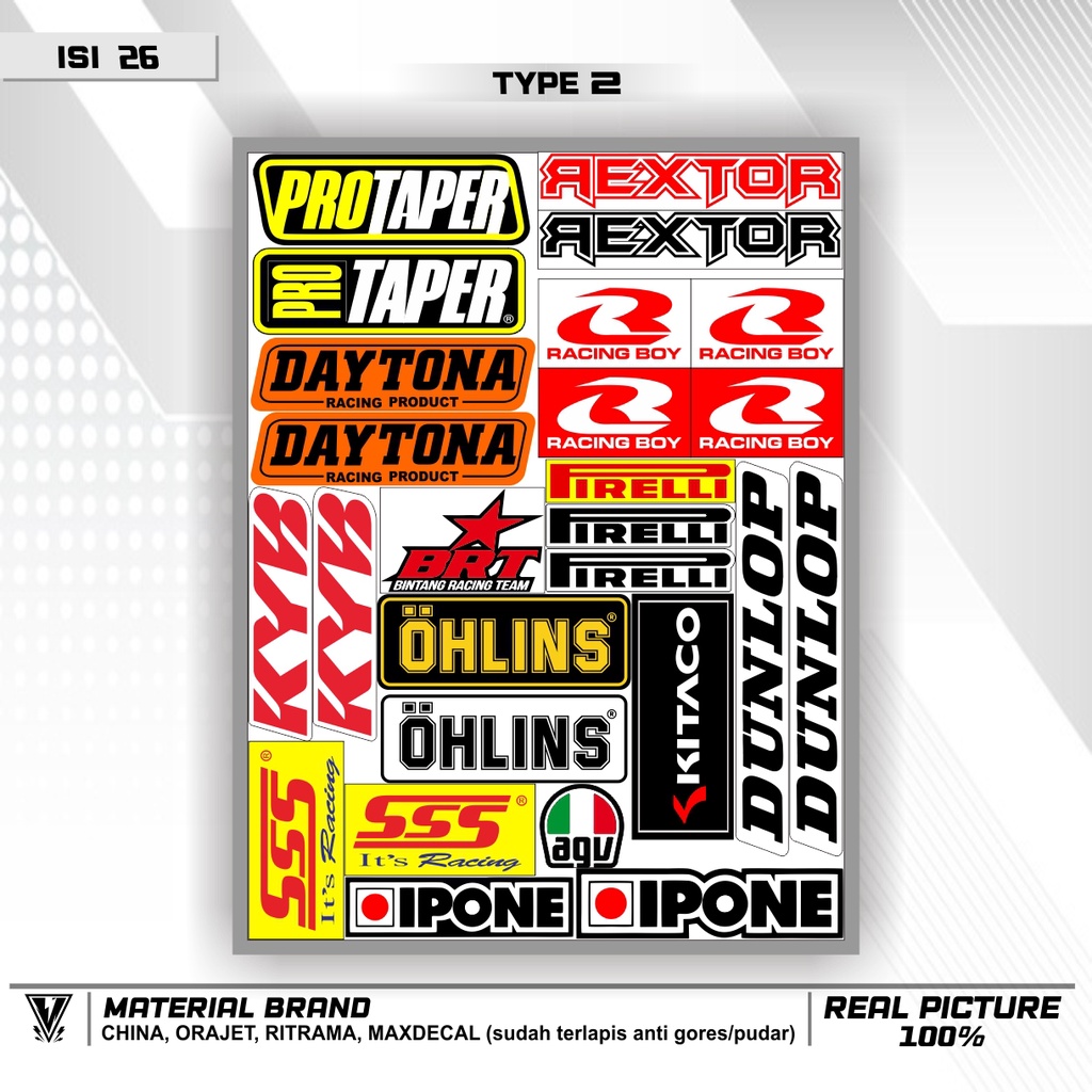 Jual STIKER PACK STIKER SPONSOR RACING CETAK STIKER LOGO EMBLEM TDR KTC ...