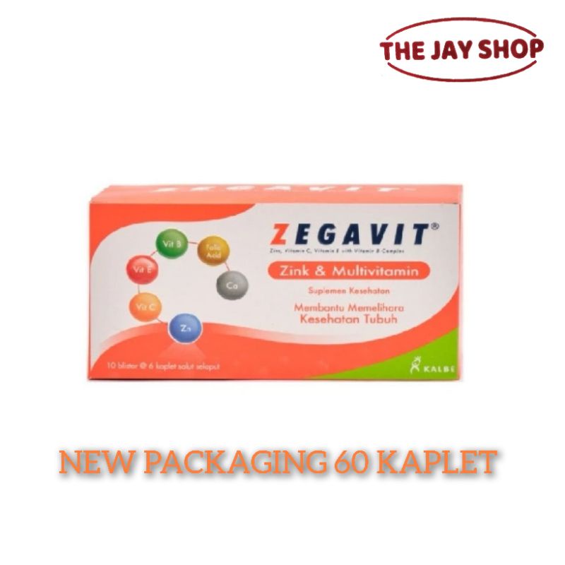 Jual Zegavit Multivitamin dan Zink 1 box isi 60 kaplet | Shopee Indonesia