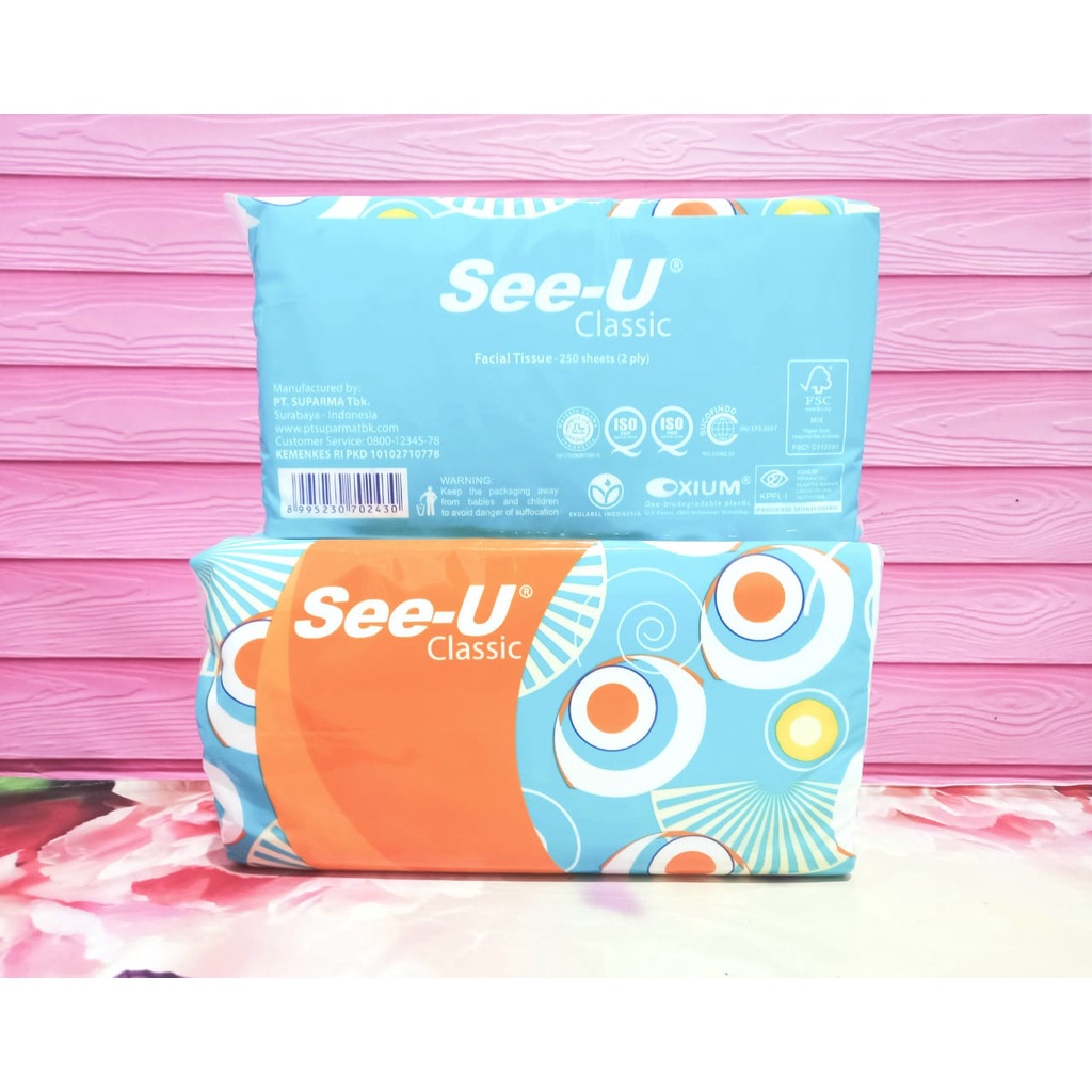 Jual See-U Classic Facial Tissue 250 sheet 2ply Original 100% | Shopee ...