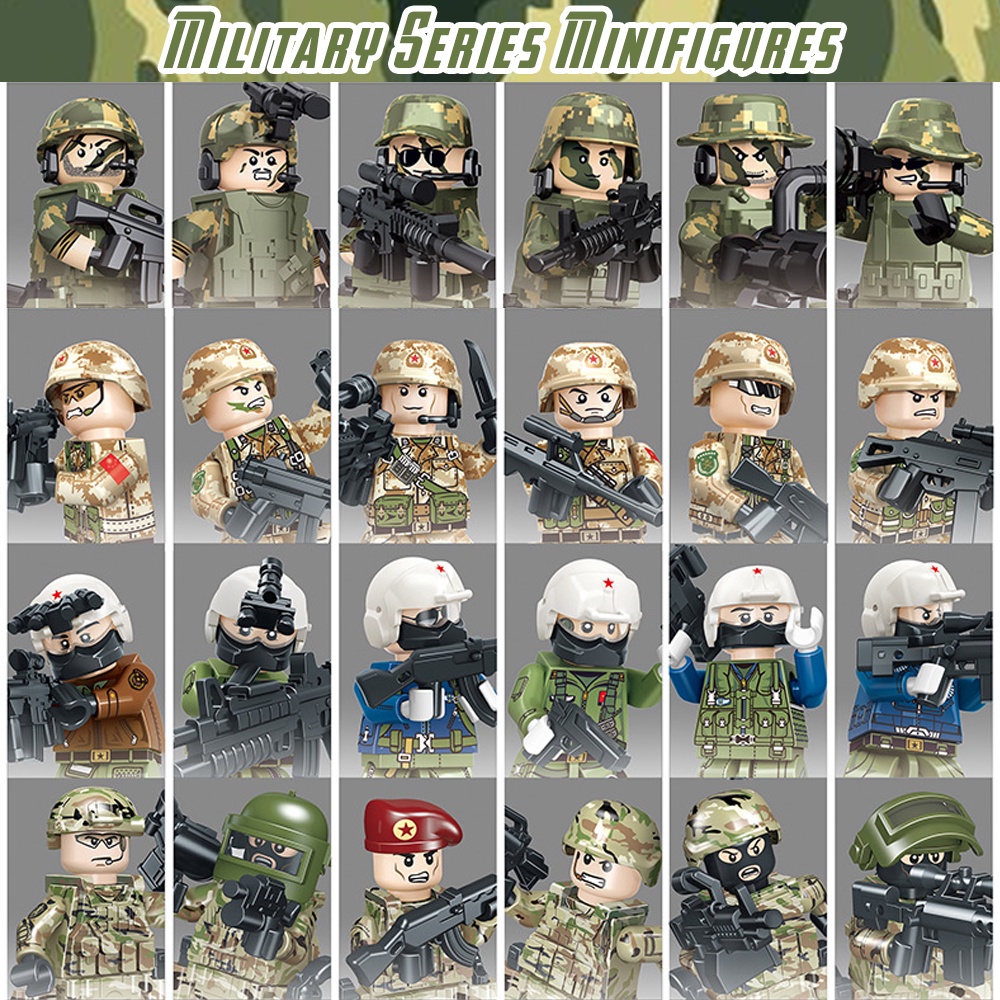 Jual Mainan balok Military WW2 Team Guns Weapon Pack Building Blocks ...