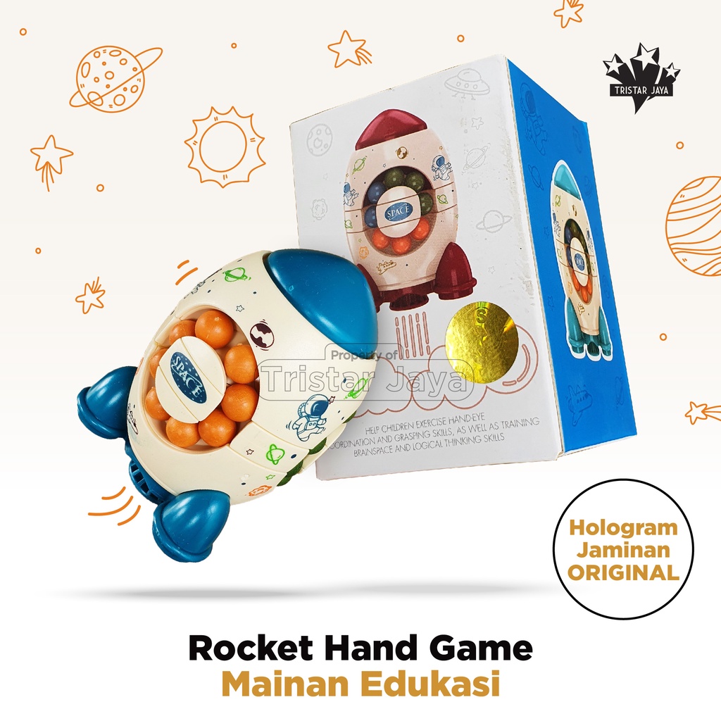 Jual Rocket Hand Game - Mainan Edukasi Anak Rubik Spinner Roket IQ Ball ...