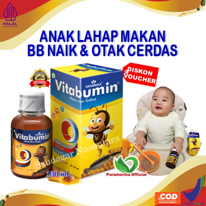 Jual Vitabumin 130 ml Madu Vitamin Anak Penambah Nafsu Makan Berat Badan Penggemuk Badan Daya ...