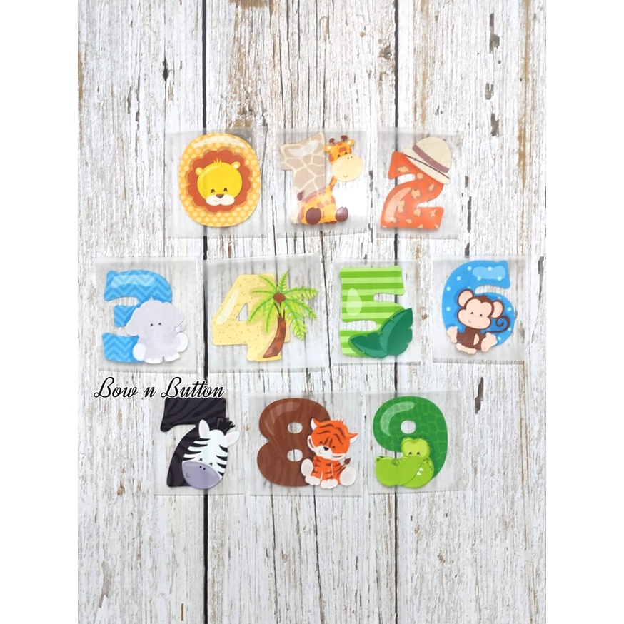 Jual Sticker Sablon Baju Angka Number Animal Safari Iron DIY Patch ...