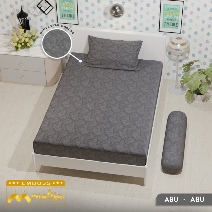 Jual SEPREI Monalisa Sprei Polos Jacquard 90X200 Aneka Warna - Abu-abu ...