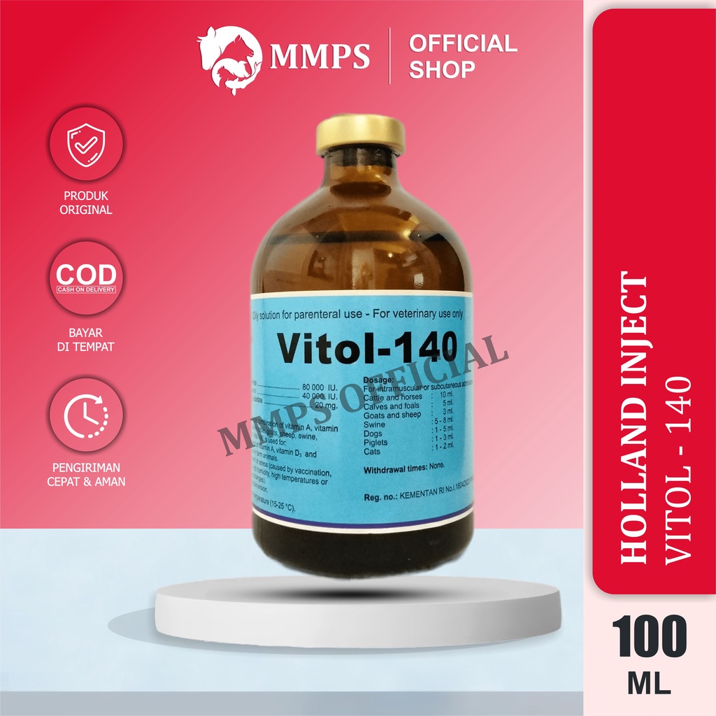 Jual Vitol 140 isi 100ml Original - Vitamin ADE Perbaiki Kondisi dan Produktivitas Hewan ...