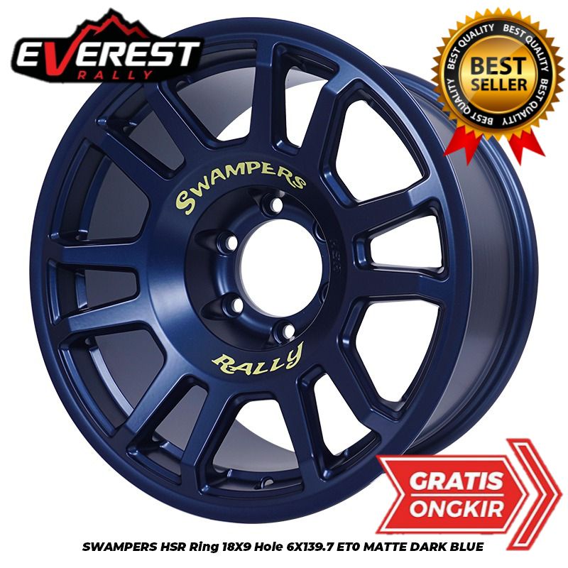 Jual Velg Mobil Rally 6x139,7 HSR Wheel Ring 18 Lebar 9 Matte Dark Blue ...