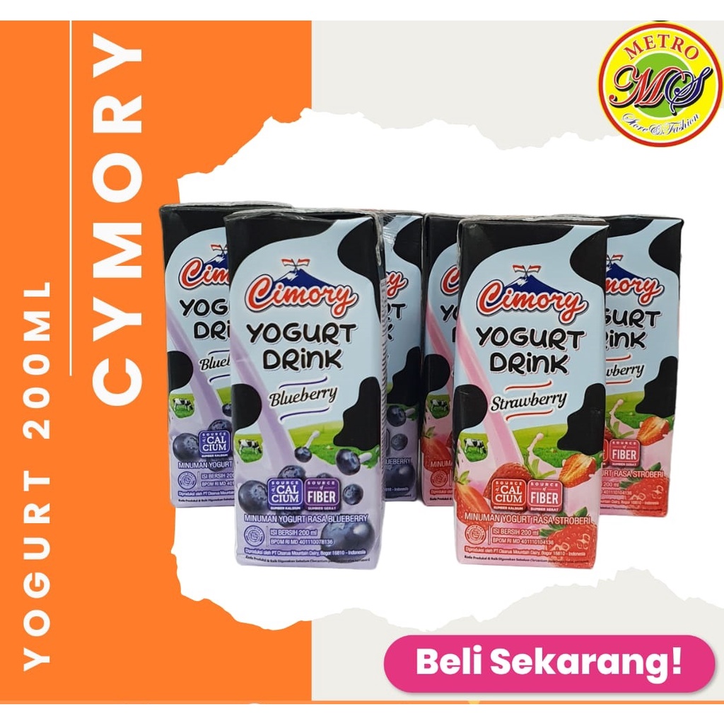 Jual METRO STORE - CiMORY Yoghurt Drink Kotak 200ml Strawberry Bliuberry Ready To Drink | Shopee ...