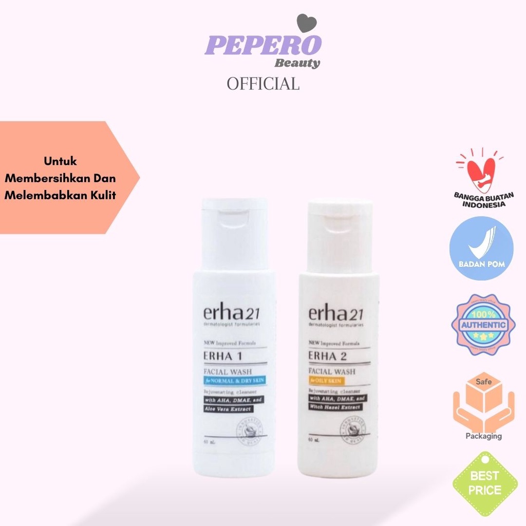 Jual ERHA 1 Facial Wash for Normal & Dry Skin / Erha 2 Facial Wash for ...