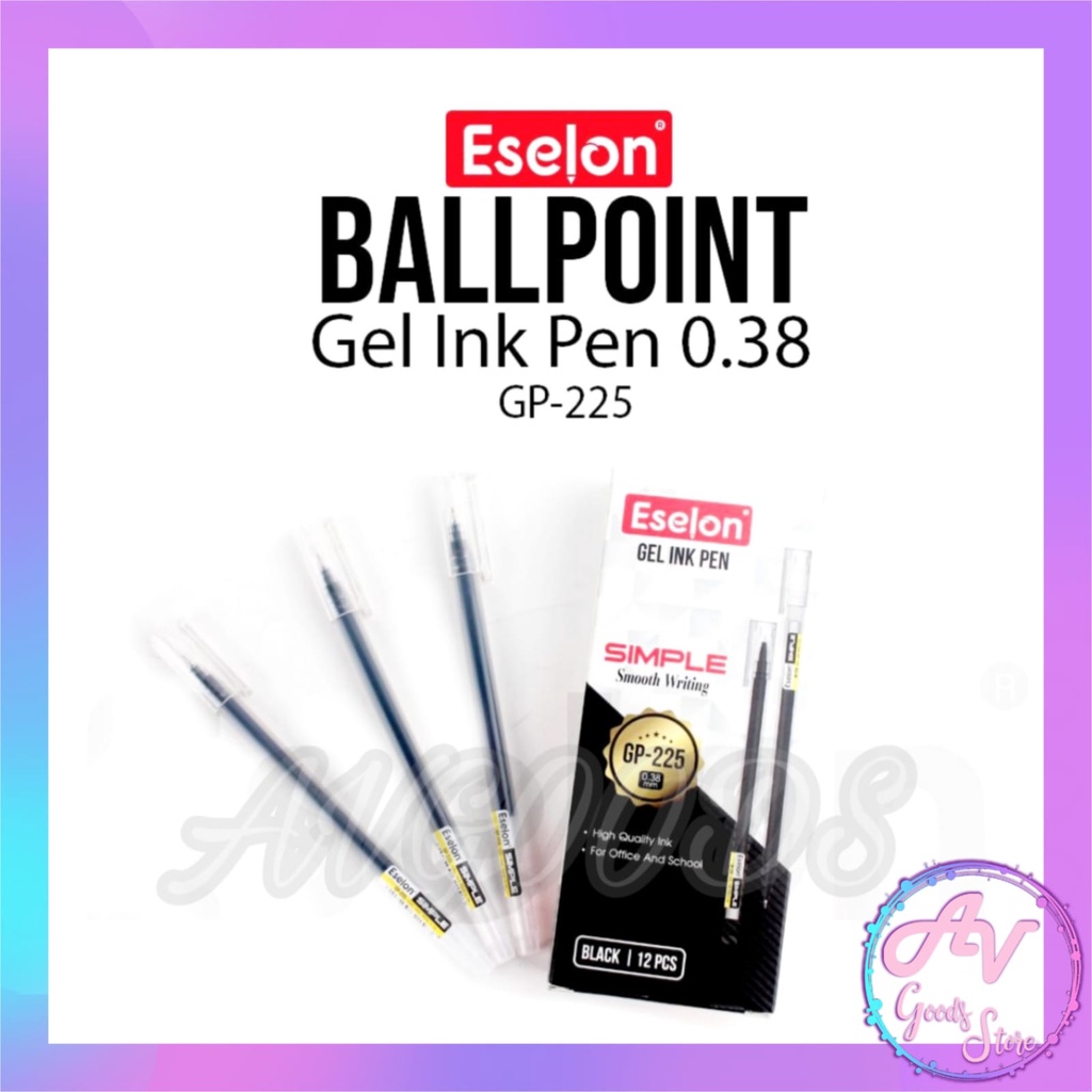 Jual Ballpoint Gel Simple Eselon GP-225 (12pcs) / 1Lusin Pulpen Gel 0 ...