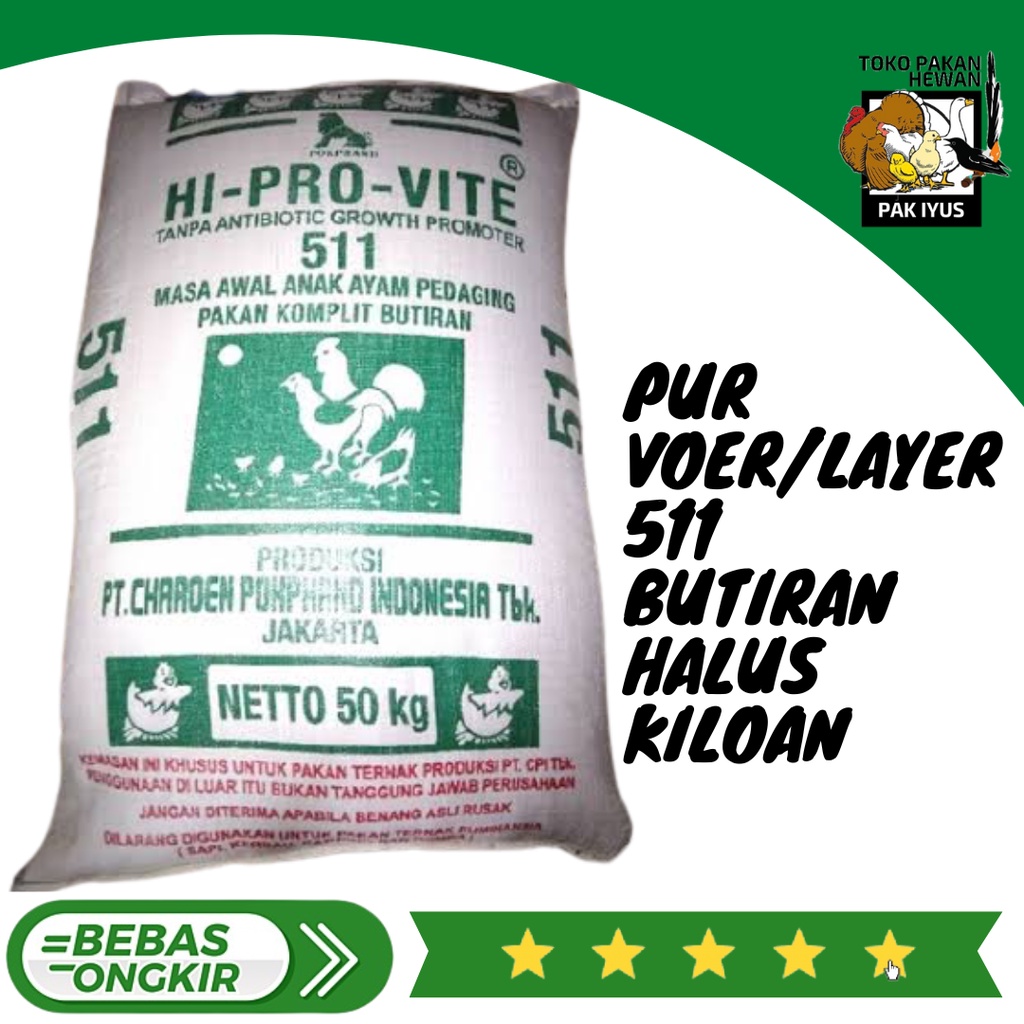 Jual PUR AYAM 511 VOER PAKAN AYAM HI PRO VITE 511 POKHPHAN UNTUK UNGGAS ...