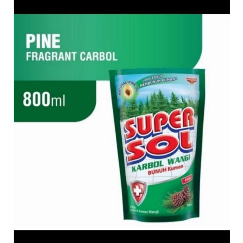 Jual Supersol karbol Pine/Sereh/Lemon/Eucalyptus Pouch 800 ml | Shopee ...