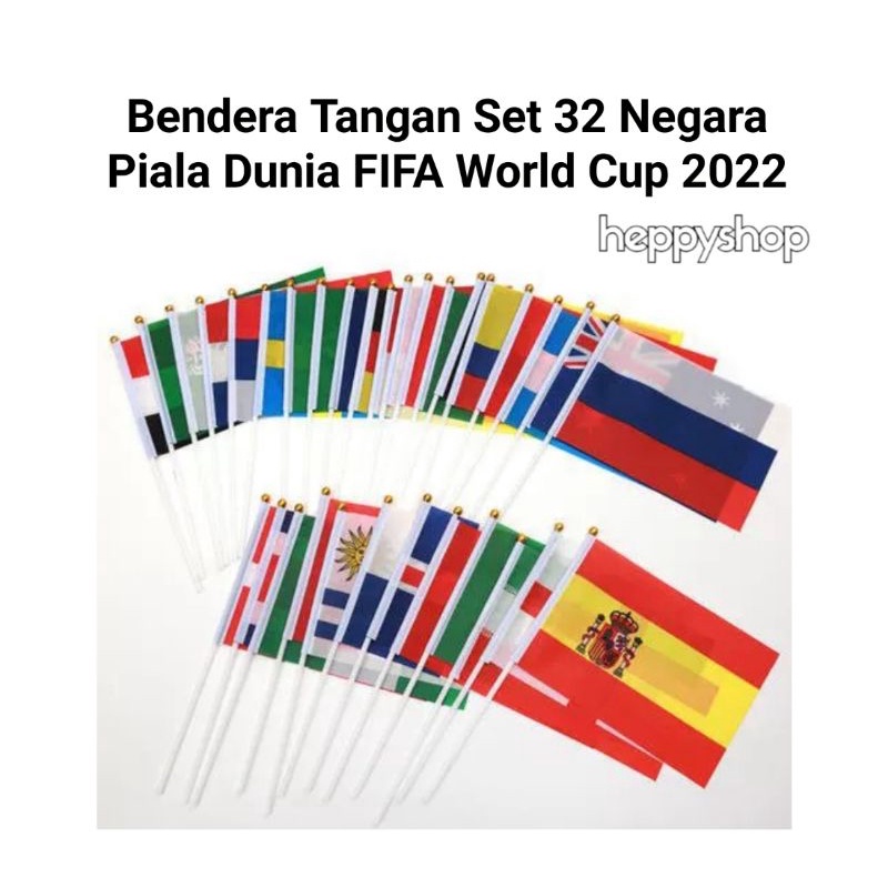 Jual Bendera Tangan Set 32 Negara Piala Dunia FIFA World Cup 2022 | Shopee Indonesia