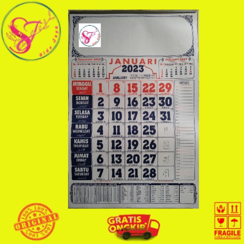Jual Kalender 2023 Kalender Dinding Tanggalan Nasional , Tanggalan jawa ...