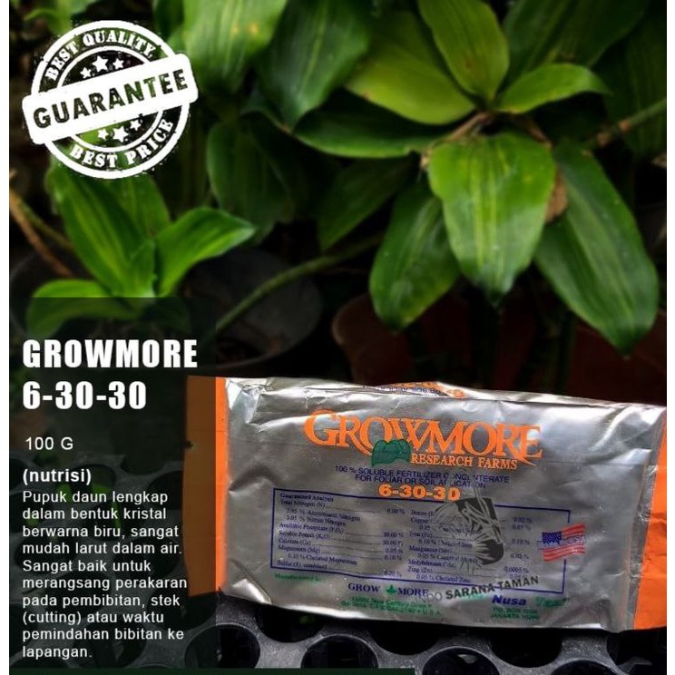 Jual PUPUK NUTRISI NPK GROWMORE 6-30-30 BUNGA DAN BUAH 100gr Nutrisi ... Jual PUPUK NUTRISI NPK GROWMORE 6-30-30 BUNGA DAN BUAH 100gr Nutrisi ...