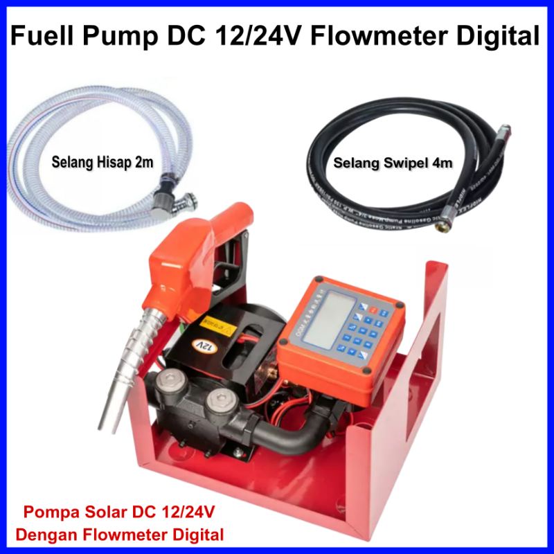 Jual Pompa solar DC 12V/12V 70 Liter/menit Dengan Flowmeter OGM Digital ...