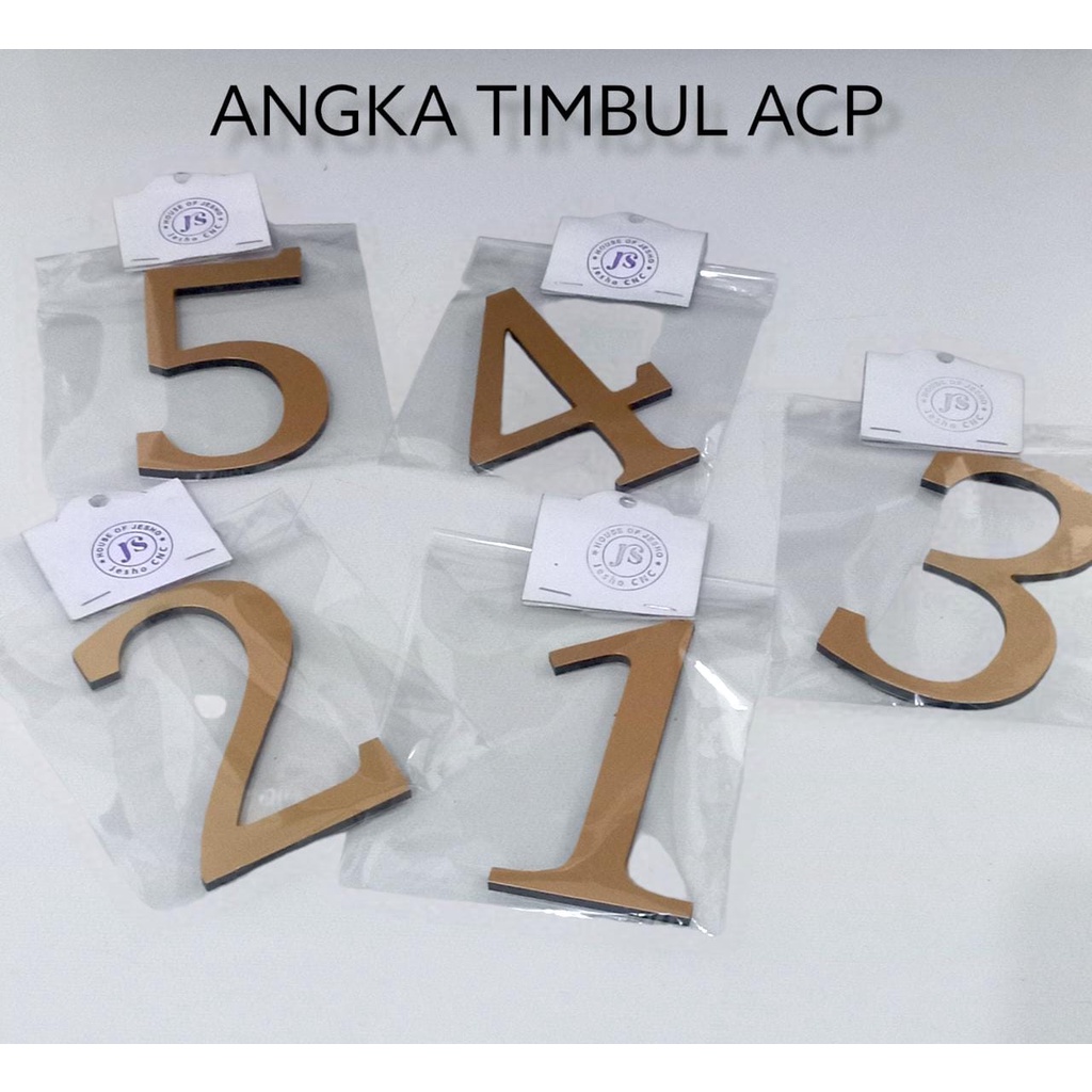 Jual Angka Timbul Emas/Angka Timbul ACP Gold/Angka Timbul/Nomor Timbul ...