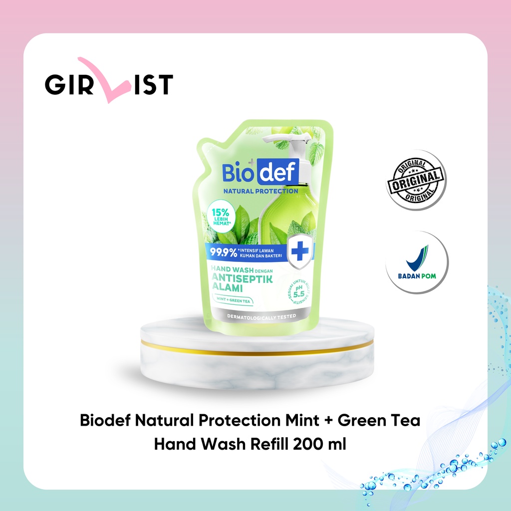 Jual Biodef Natural Protection Mint + Green Tea Hand Wash Refill 200 ml ...