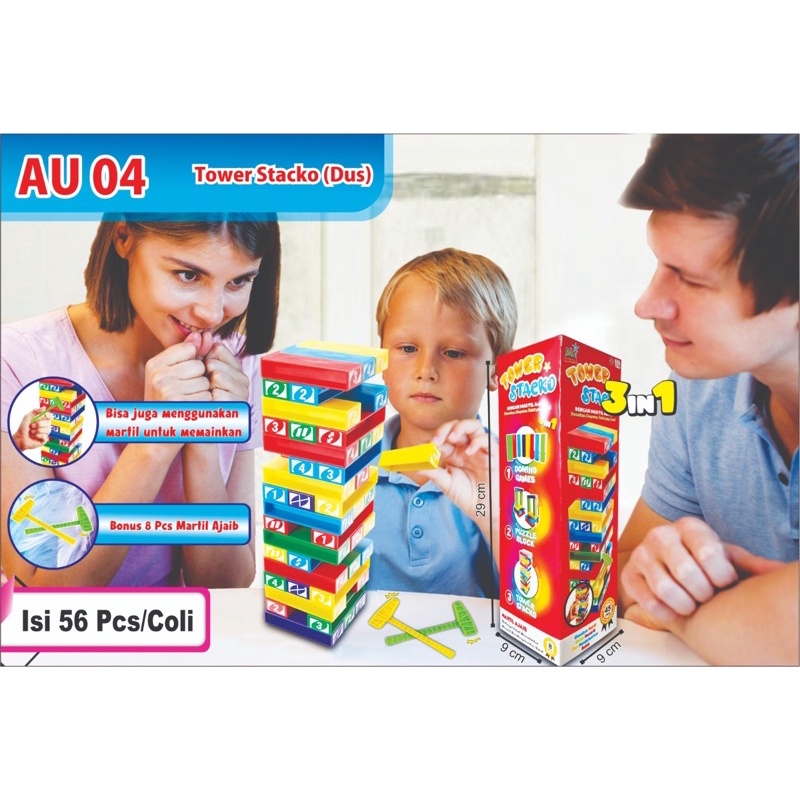 Jual Mainan Anak - Mainan Menyusun Balok Seru UNO STACKO / Pile Of ...