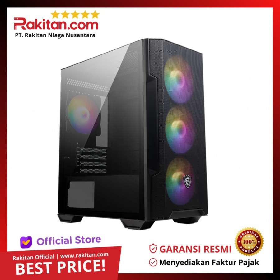 Jual MSI MAG Forge M100R Micro ATX Tower Gaming Case Include 4 Fan ARGB ...