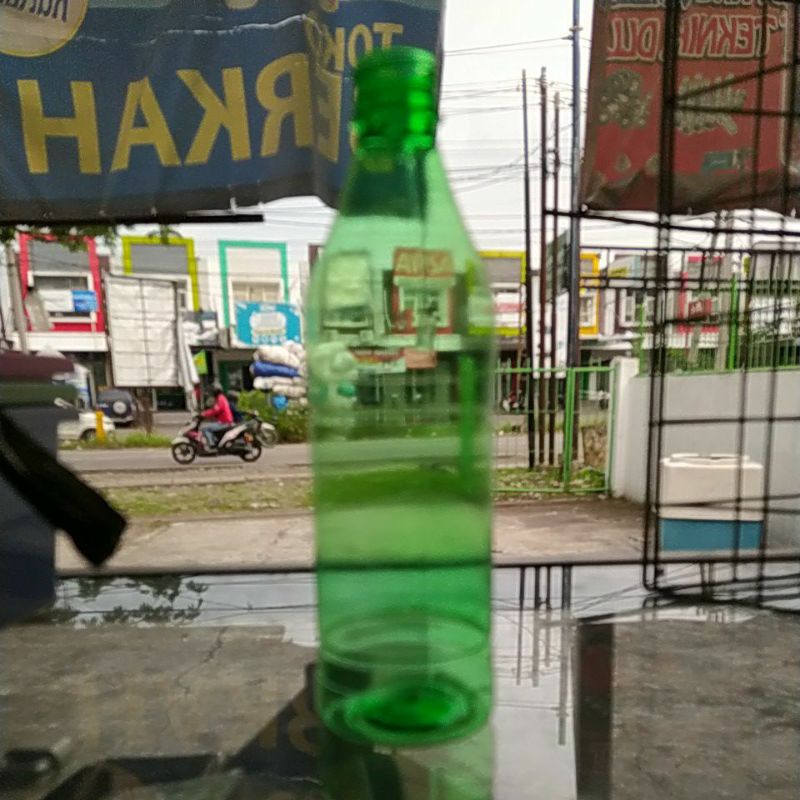 Jual botol plastik jamu 600 ml leher panjang berwarna hijau bisa ...