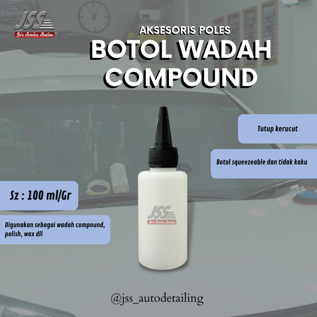 Jual Botol wadah compound polish wax 100 ml tutup kerucut | Shopee ...