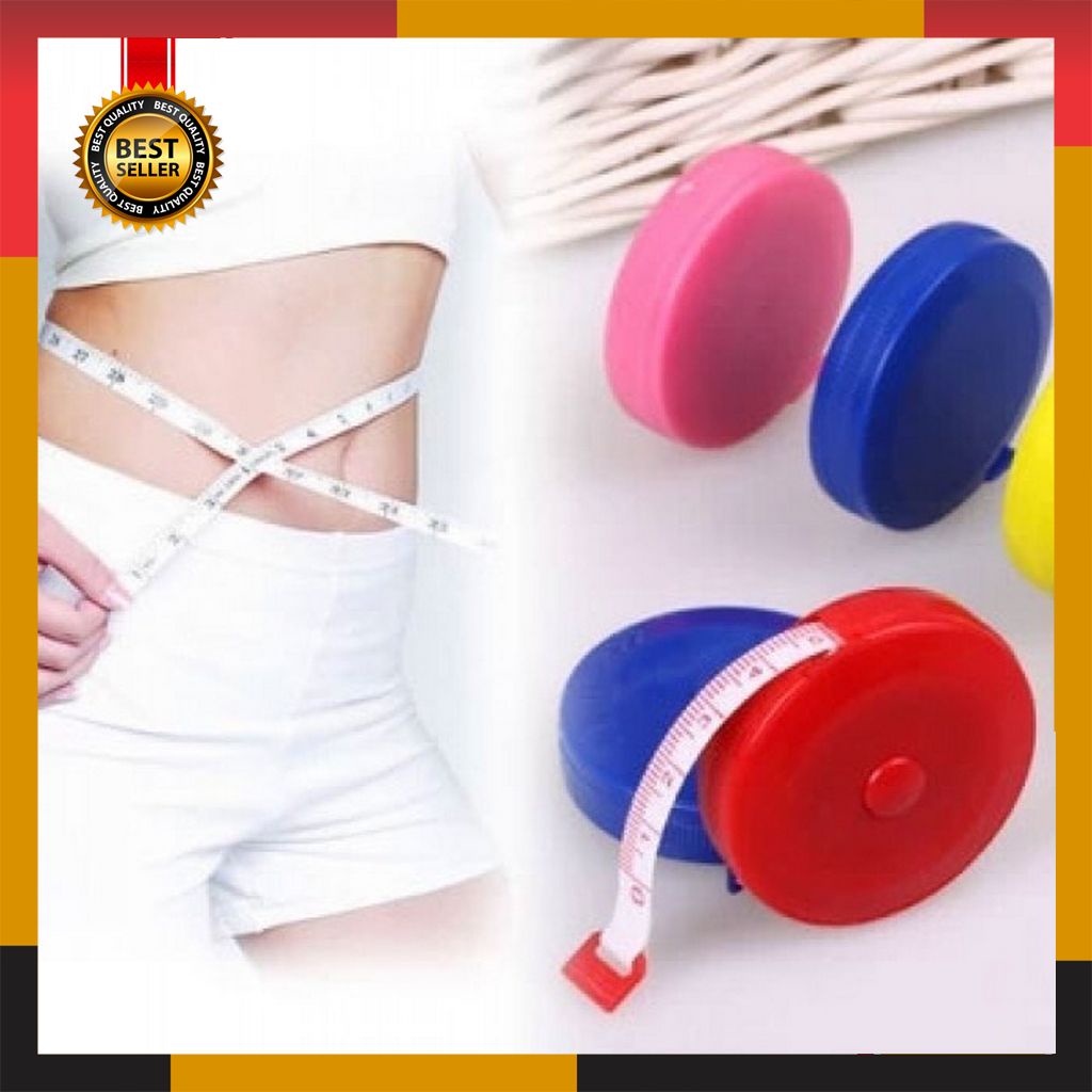 Jual Meteran Gulung Mini Roll Otomatis Kain Alat Ukur Jahit Baju Badan ...