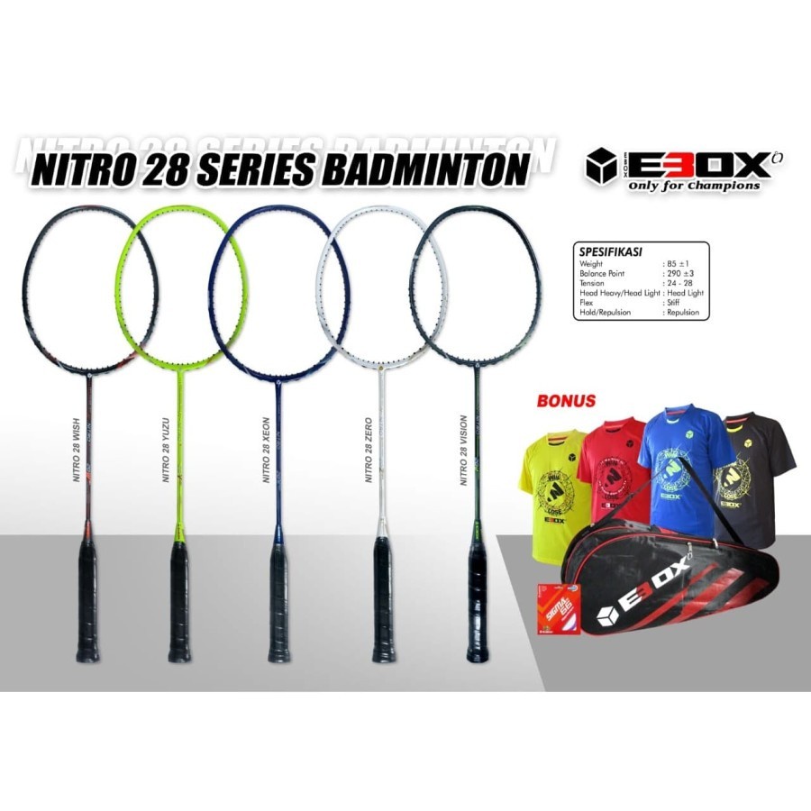 Jual RAKET BADMINTON EBOX NITRO 28 SERIES ORIGINAL (FREE PEMASANGAN ...