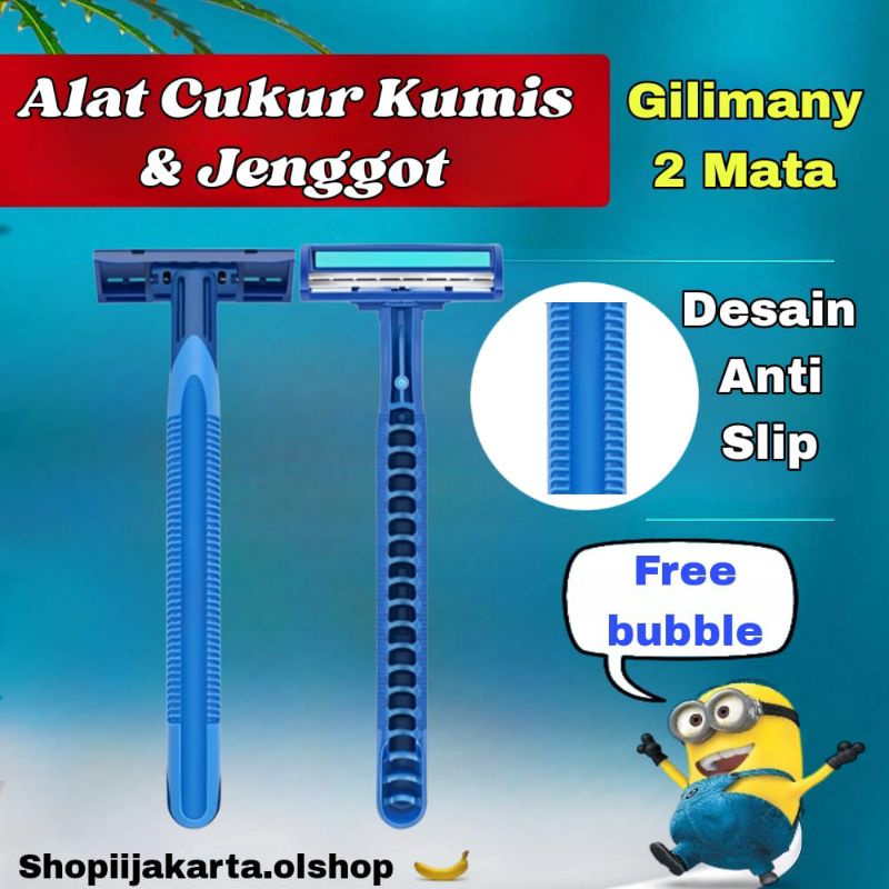 Jual Alat Cukur/Cukuran Jenggot/Cukuran Kumis/Gilimany 2 Mata Pisau ⭐ ...