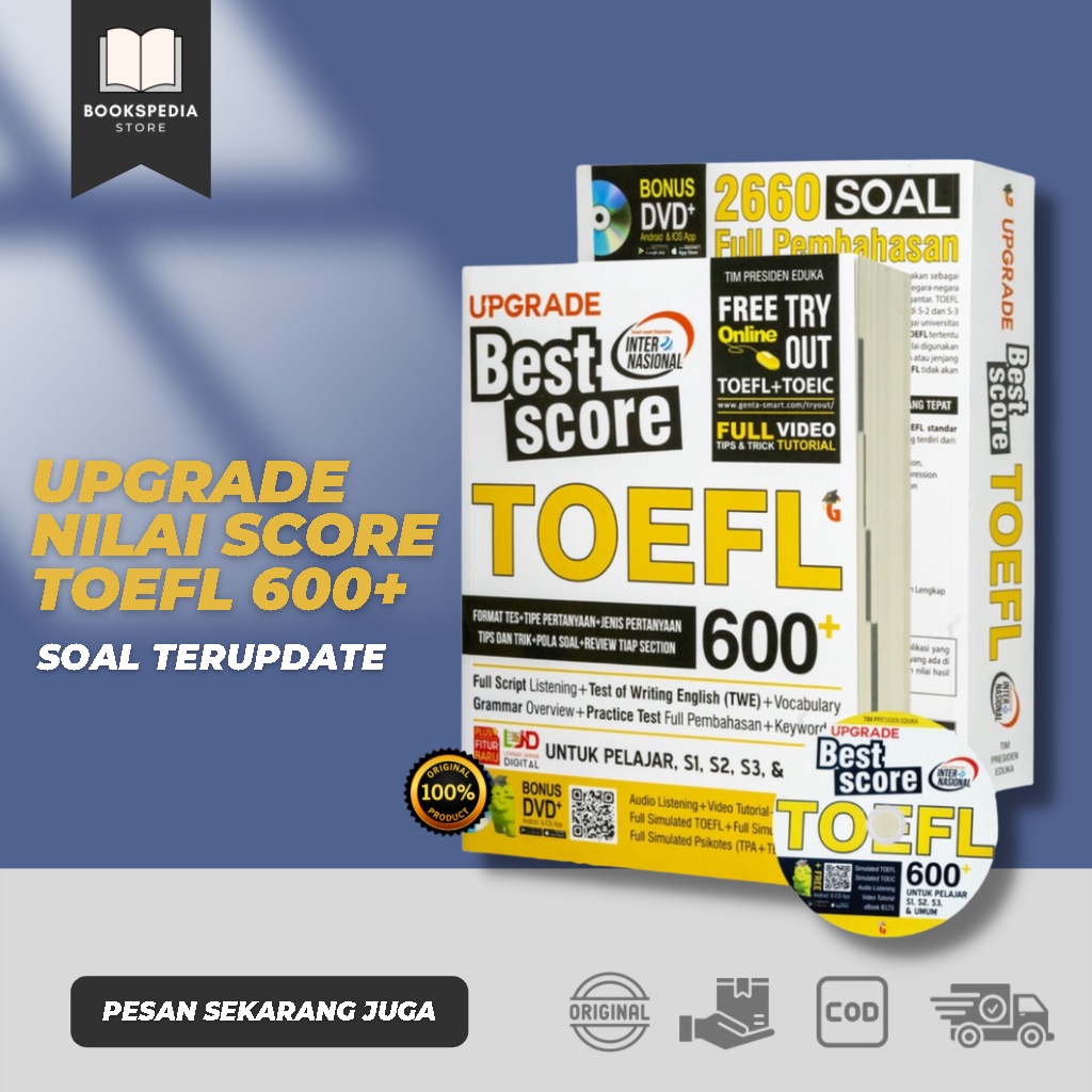 Jual BUKU TES TOEFL TOEIC UPGRADE BEST SCORE TOEFL 600+ | Shopee Indonesia