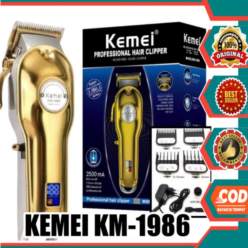 Jual MESIN POTONG RAMBUT KEMEI KM 1986 GOLD/EMAS UNTUK PANGKAS RAMBUT SALON BARBERSHOP | Shopee ...