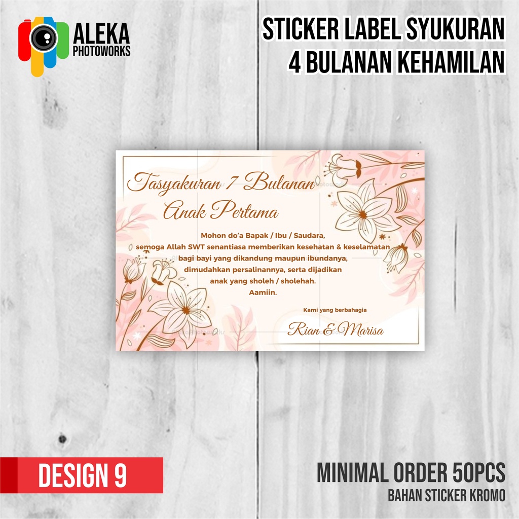 Jual Sticker Label Syukuran Kehamilan 4 Bulanan - 7 Bulanan | Shopee ...