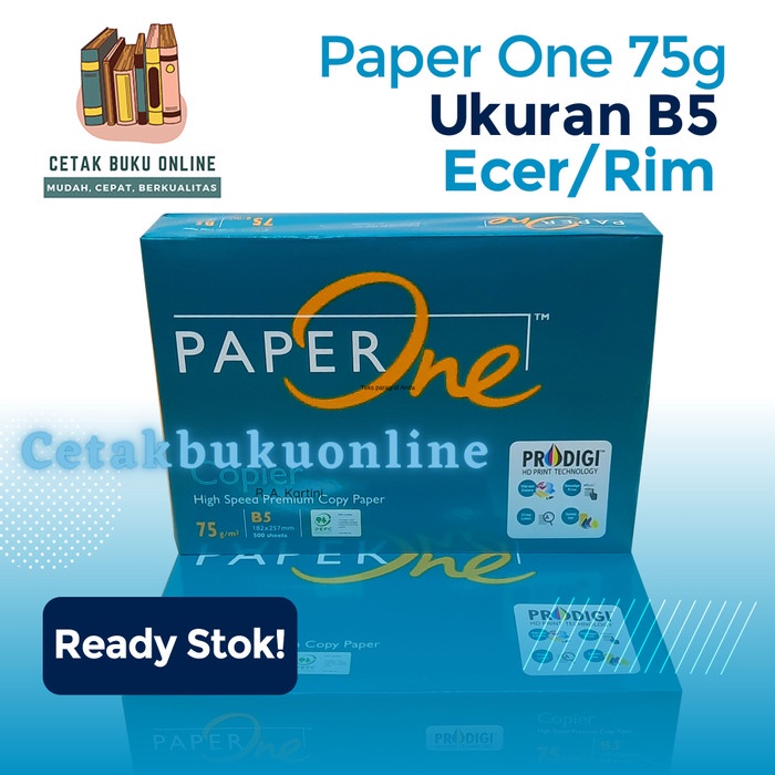 Jual Paper One - Kertas HVS 75 gr Ukuran B5 (1 RIM) | Shopee Indonesia