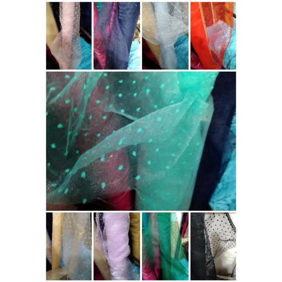 Jual kain organdi bintik lebar 150 cm(HARGA PER 0,5 METER) | Shopee ...