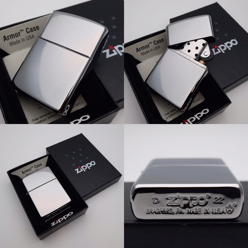 Jual ZIPPO ORIGINAL ARMOR HIGH PLISH CHROME NEW | Shopee Indonesia