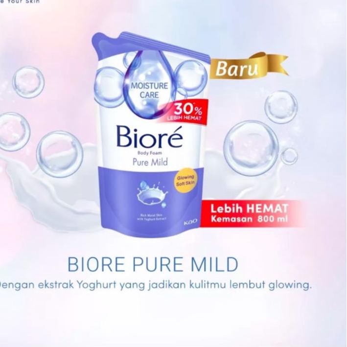 Jual Biore Body Foam Pure Mild 800Ml | Shopee Indonesia