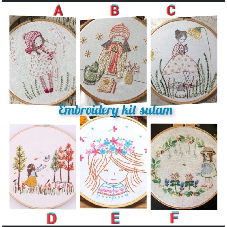Jual Paket diy sulam benang embroidery kit pemula beginner kartun anak ...