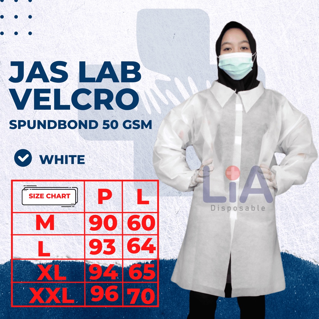Jual APD MEDIS | JAS LAB VELCRO | COAT VELCRO | NW 50 GSM | Shopee ...