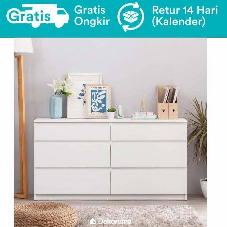 Jual Dekoruma Moku Lemari Laci Kayu Olahan 6 Laci Serbaguna 3 Susun ...