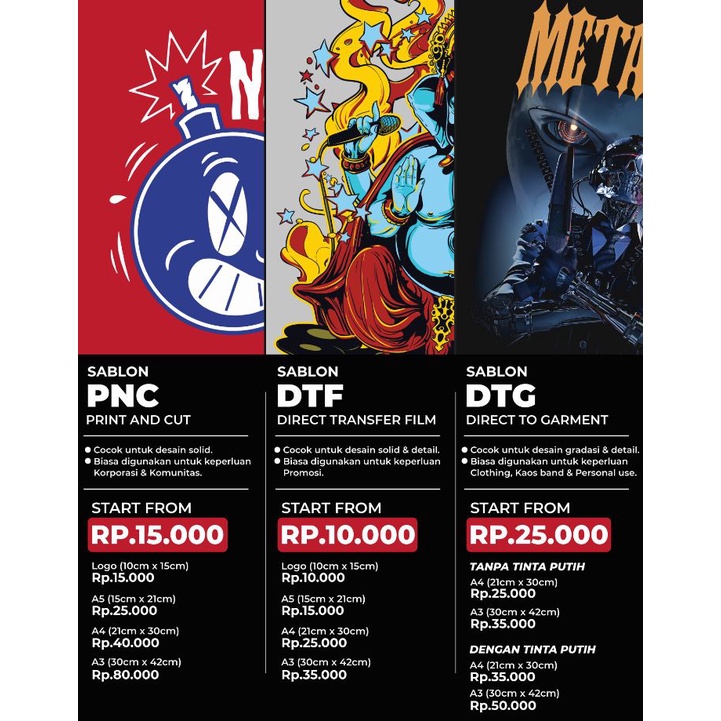 Jual Jasa Custom Sablon Satuan Keren DTF | Shopee Indonesia